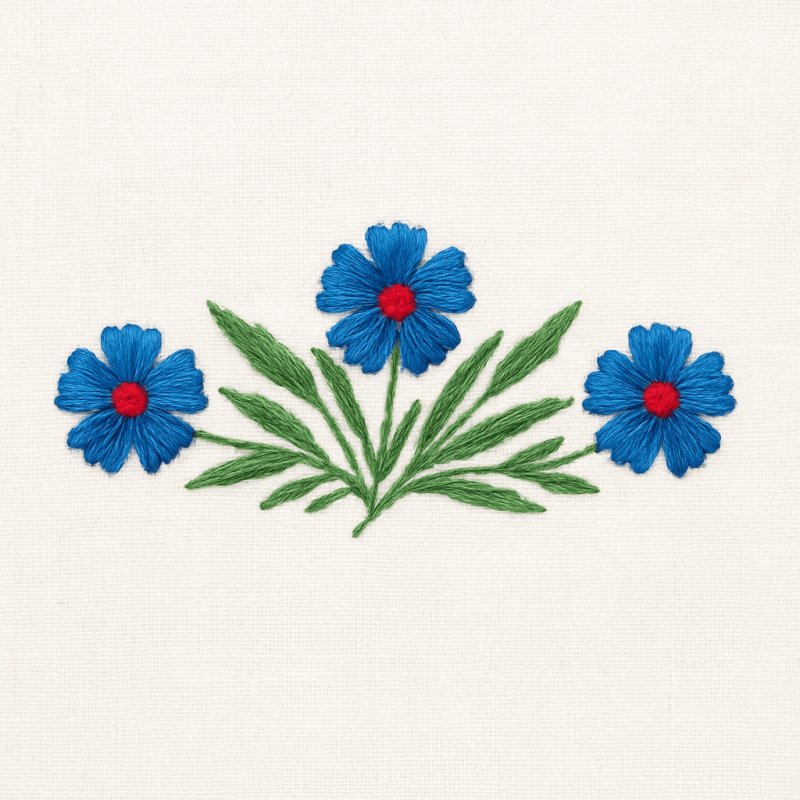 Bloom in Blue – Free Hand Embroidery Pattern in Multiple Sizes ...
