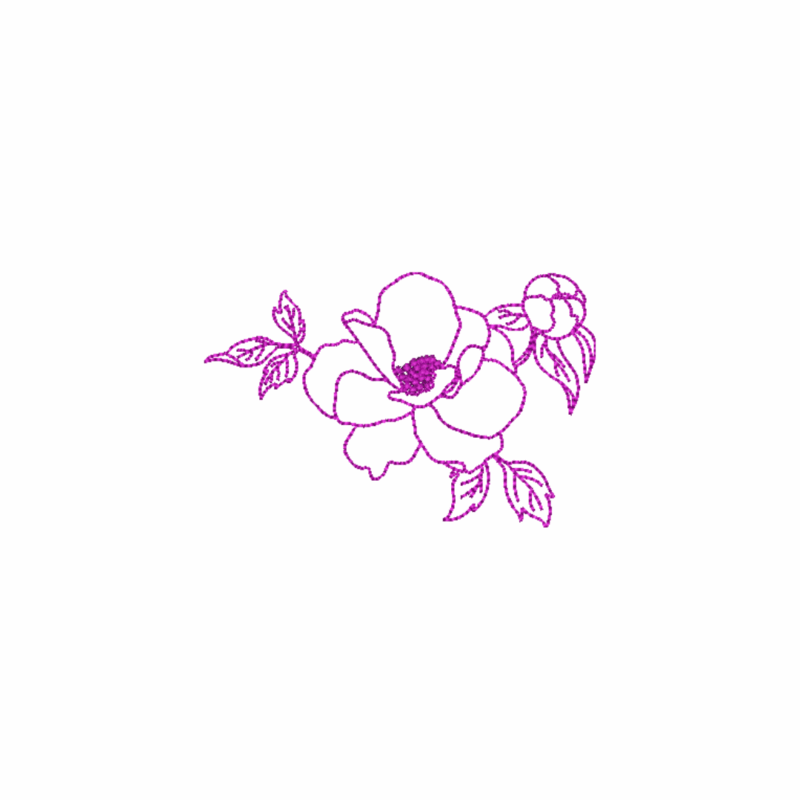 Free Floral Outline Machine Embroidery Design – Elegant Purple Flower ...